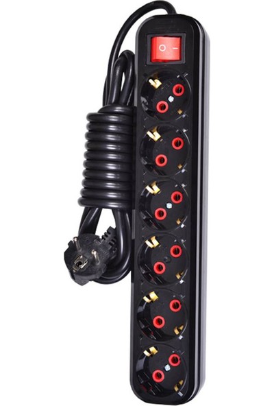 Smart Socket Altılı Akım Korumalı & Anahtarlı Grup Priz 5mt. Smart Socket Altılı Akım Korumalı & Anahtarlı Grup Priz 5mt.