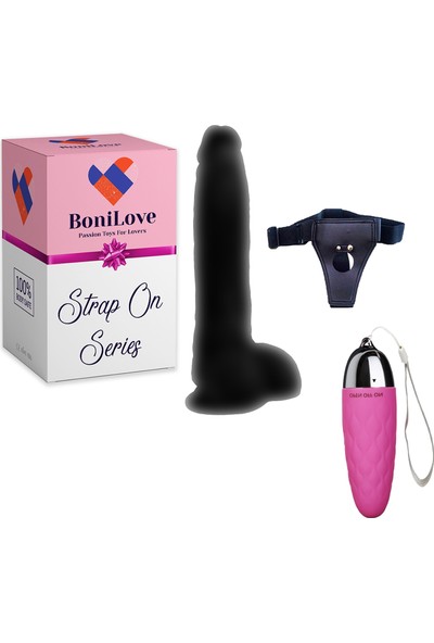 Bonilove Strap On Series 21 cm Belden Bağlamalı Realistik Penis+Mini Vibratör Bonilove Strap On Series 21 cm Belden Bağlamalı Realistik Penis+Mini Vibratör
