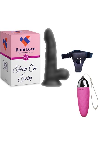 Bonilove Strap On Series 17 cm Belden Bağlamalı Realistik Penis+Mini Vibratör Bonilove Strap On Series 17 cm Belden Bağlamalı Realistik Penis+Mini Vibratör