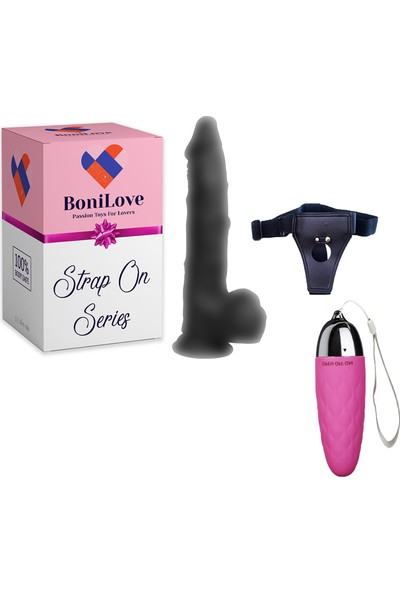 Bonilove Strap On Series 23 cm Belden Bağlamalı Realistik Penis+Mini Vibratör Bonilove Strap On Series 23 cm Belden Bağlamalı Realistik Penis+Mini Vibratör