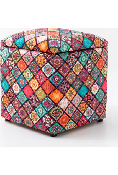 Yasev Home Desenli Sandıklı Puf Yasev Home Desenli Sandıklı Puf