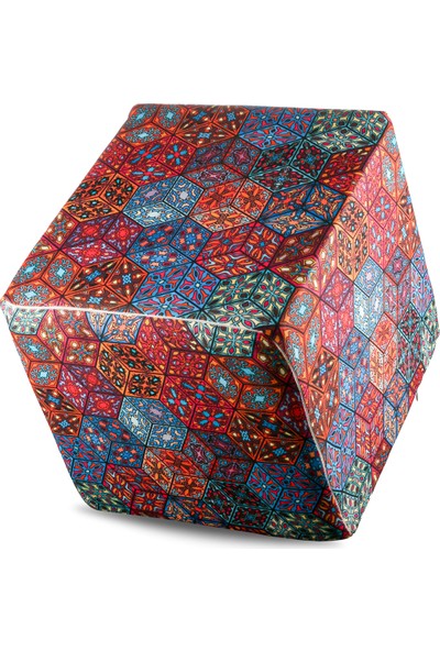 Tarzını Seç 3 Boyutlu Dijital Baskılı Çok Amaçlı Dekoratif Desenli Küp Puf