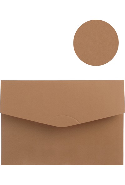 Vox Art Davetiye Zarfı Kalın 180 gr 14 x 20 cm 50'li Açık Kahverengi