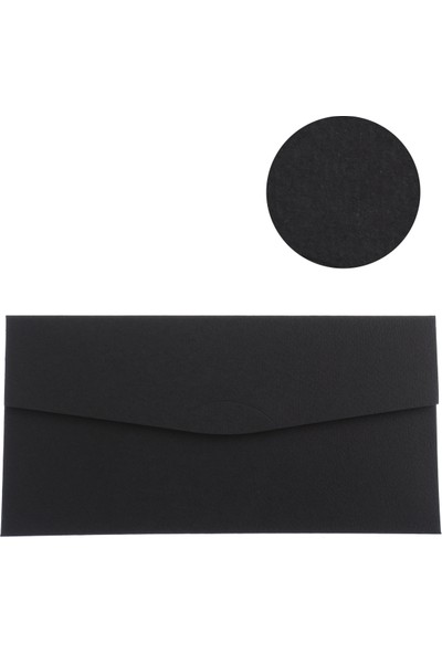 Vox Art Davetiye Zarfı Kalın 220 gr 11 x 22 cm 50'li Siyah