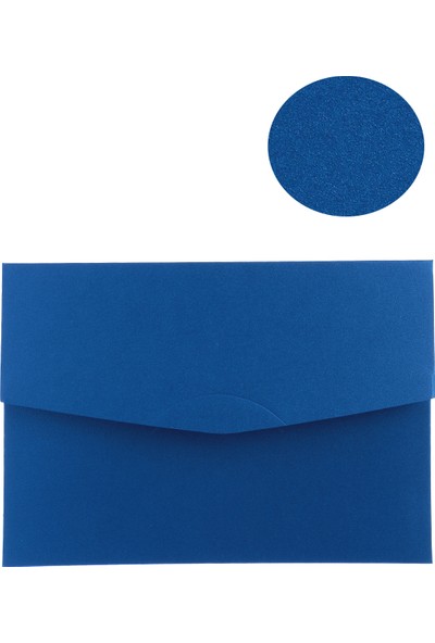 Vox Art Davetiye Zarfı Kalın 250 gr 14 x 20 cm 50'li Metalik Mavi