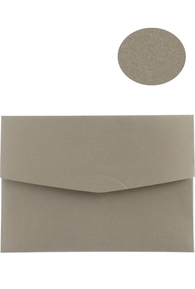 Vox Art Davetiye Zarfı Kalın 250 gr 16 x 23 cm 50'li Metalik Gri