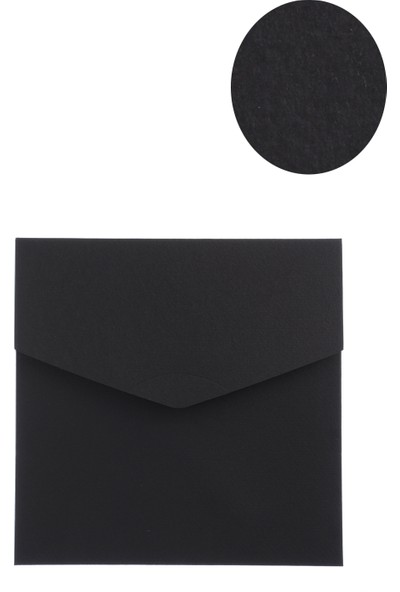 Vox Art Dokulu Davetiye Zarfı Kalın 220 gr 7 x 9 cm 50'li Siyah