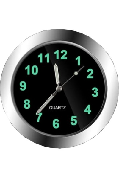 Car Clock Fosforlu Otomatik Araç Saati (Krom Rengi) Car Clock Fosforlu Otomatik Araç Saati (Krom Rengi)