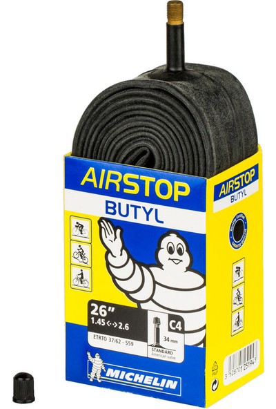 Michelin Airstop 26x1.45-2.6 34mm AV (Kalın Valf) İç Lastik Michelin Airstop 26x1.45-2.6 34mm AV (Kalın Valf) İç Lastik