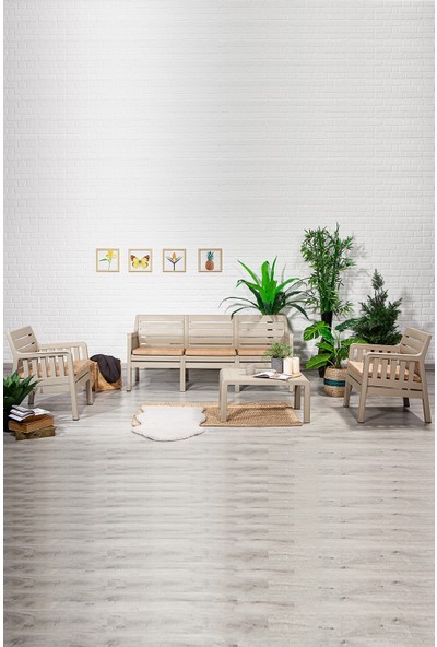 Sandalie Lara 3+1+1+S Balkon Bahçe Oturma Grubu – Cappucino