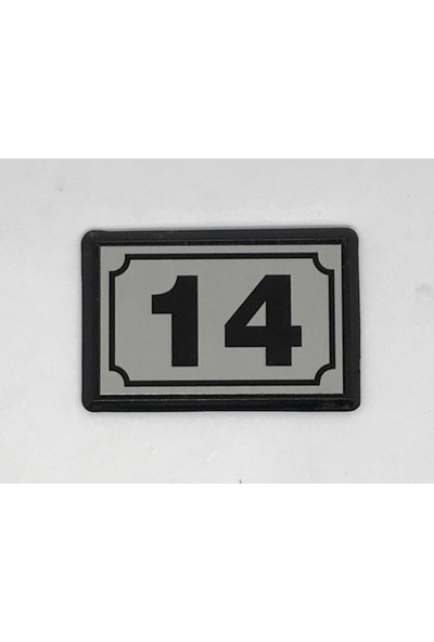 Yapışkanlı Kapı Numarası 4 cm x 6 cm Alüminyum No 14 Yapışkanlı Kapı Numarası 4 cm x 6 cm Alüminyum No 14