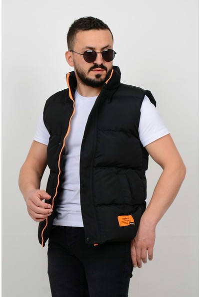 Edwox Erkek Siyah Slim Fit Şişme Yelek 9031 Edwox Erkek Siyah Slim Fit Şişme Yelek 9031