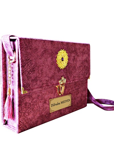 Medrese Yayınları hatim 30 Cüz Rahle Boy Çantalı Lila Kuranı Kerim