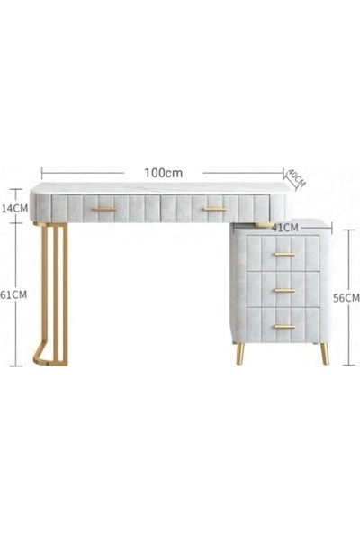 Gold Metal Weds Makyaj Masası,luxury Tasarım