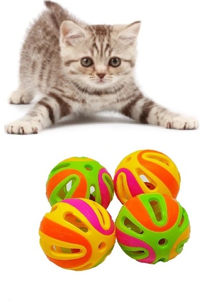Mixpet Çıngıraklı Kedi Oyun Topu 5 cm 4 Adet