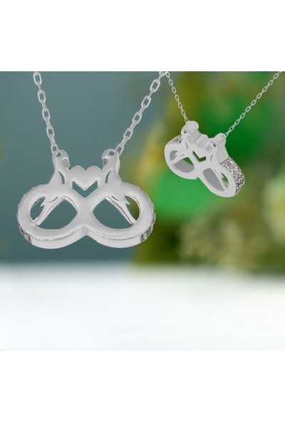 Takı Boom Beyaz Taşlı Sonsuz Aşk Kuşları Gümüş Kolye Takı Boom Beyaz Taşlı Sonsuz Aşk Kuşları Gümüş Kolye