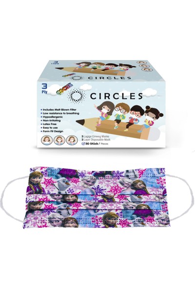 Çocuk-Frozen Meltblown Filtreli Cerrahi Maske - 50 Adet