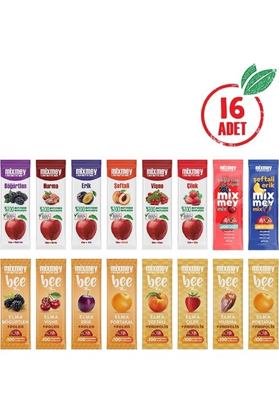 Mixmey Meyve Bar Deneme PAKETİ*16ADET Mixmey Meyve Bar Deneme PAKETİ*16ADET