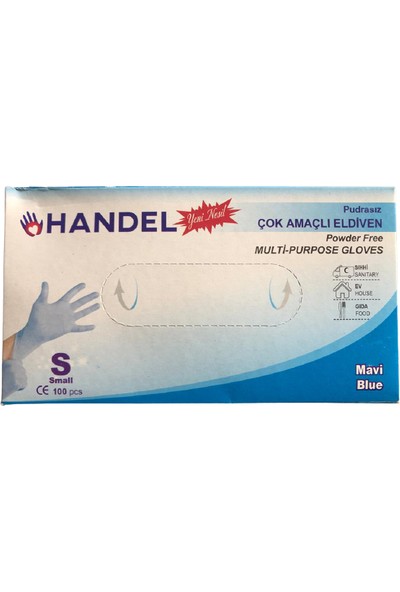 Handel Pudrasız Tpe Eldiven 100LÜ/ANTI-ALERJIK Mavi - S Handel Pudrasız Tpe Eldiven 100LÜ/ANTI-ALERJIK Mavi - S