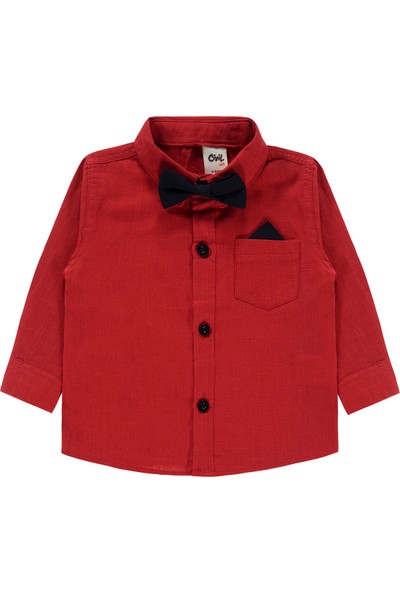 Civil Baby Erkek Bebek Papyonlu Gömlek 6-18 Ay Kırmızı Civil Baby Erkek Bebek Papyonlu Gömlek 6-18 Ay Kırmızı