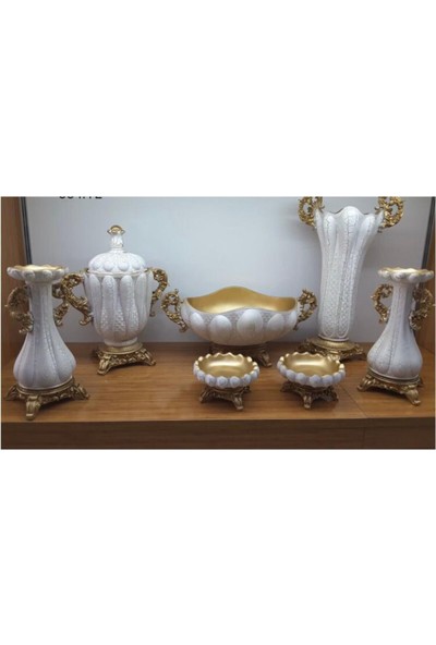 My Wood 7 Parça Lüx Polyester Salon Takımı