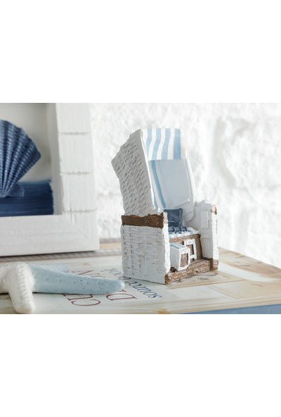 English Home Marine Stripe Polyresin Dekoratif Obje 6,5X5,5X10 cm Beyaz - Mavi English Home Marine Stripe Polyresin Dekoratif Obje 6,5X5,5X10 cm Beyaz - Mavi