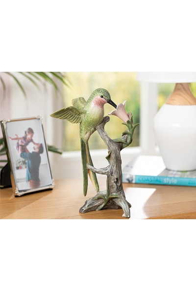 English Home Hibiscus And Hummingbird Polyresin Biblo 15.3X11.5X23.5CM Yeşil English Home Hibiscus And Hummingbird Polyresin Biblo 15.3X11.5X23.5CM Yeşil