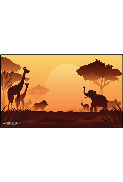 Ornifa Home Africa Safari Kapı Banyo Paspası Kaymaz Taban 40 x 60 cm Ornifa Home Africa Safari Kapı Banyo Paspası Kaymaz Taban 40 x 60 cm