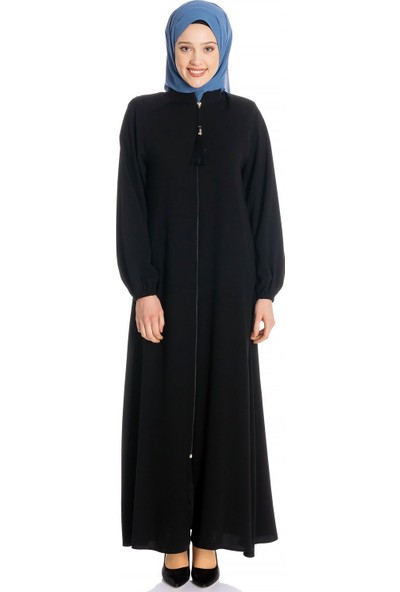 Beyza Fermuarlı Reglan Kol Siyah Ferace 323 Beyza Fermuarlı Reglan Kol Siyah Ferace 323