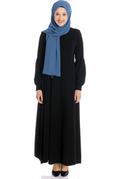 Beyza Fermuarlı Kloş Siyah Ferace 668 Beyza Fermuarlı Kloş Siyah Ferace 668