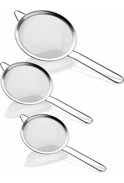 Kitchen Life Paslanmaz Çelik 3 Boy Süzgeç Seti 16 x 14 x 12 cm.