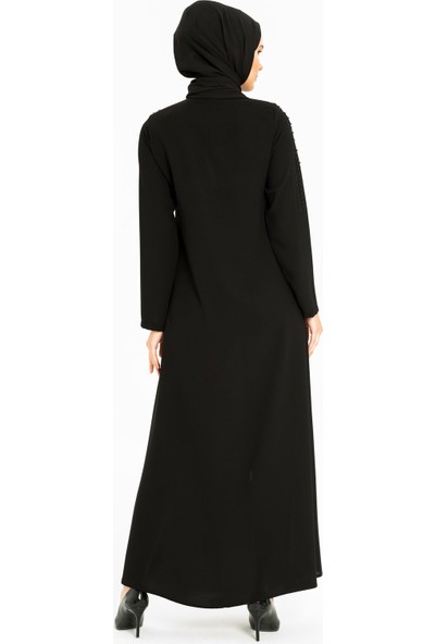 Beyza Boncuk Işlemeli Siyah Ferace 3240 Beyza Boncuk Işlemeli Siyah Ferace 3240
