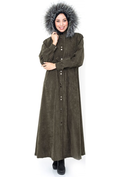 Beyza Çıtçıtlı Kürk Kapşonlu Tesettür Haki Kaban 3136 Beyza Çıtçıtlı Kürk Kapşonlu Tesettür Haki Kaban 3136