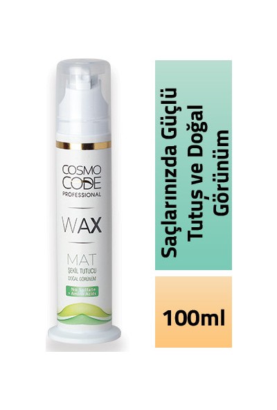 Cosmo Code Sülfatsız Mat Wax Cosmo Code Sülfatsız Mat Wax