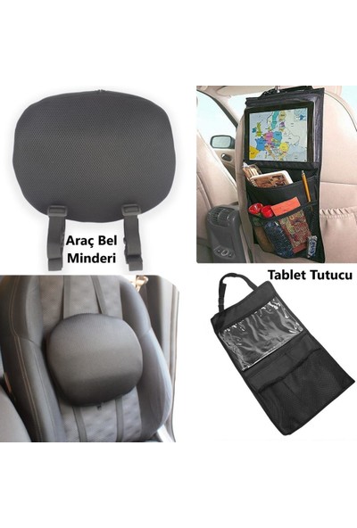 Araç Koltuk Bel Destek Minderi ve Koltuk Arkası Tablet Tutucu Araç Koltuk Bel Destek Minderi ve Koltuk Arkası Tablet Tutucu