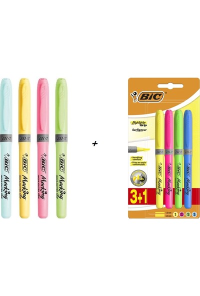 Bic Fosforlu Kalem Seti 8'li (4 Pastel + 4 Canlı Renk) Bic Fosforlu Kalem Seti 8'li (4 Pastel + 4 Canlı Renk)
