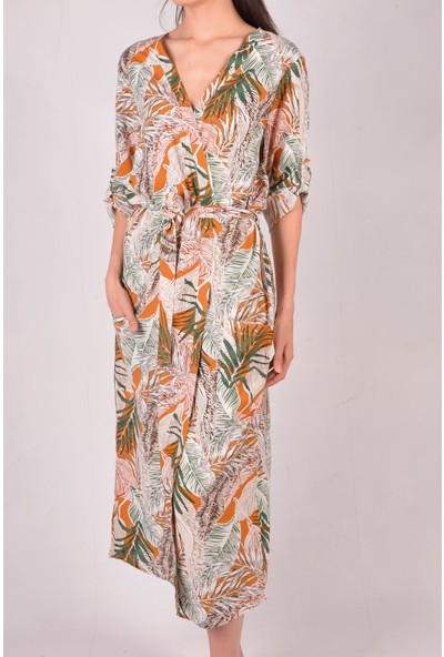 Nicoletta Somon Kadın 3/4 Kollu Tunik Sabahlık Viskon