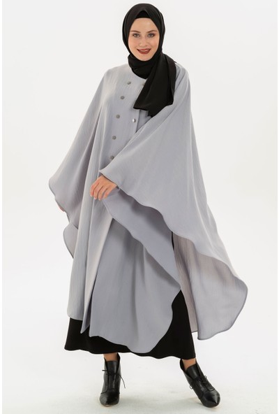Beyza Yarasa Kol Saten Tesettür Gri Panço 3265 Beyza Yarasa Kol Saten Tesettür Gri Panço 3265