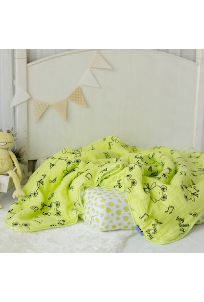 Milk&Moo Müslin Battaniye Elyaf Dolgulu Çaça Kurbağa
