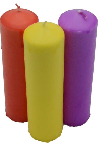 Piev Romantik Renkli Mum 3 Adet Piev Romantik Renkli Mum 3 Adet