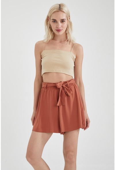 DeFacto Kuşak Detaylı Relax Fit Dokuma Şort T2728AZ21SM