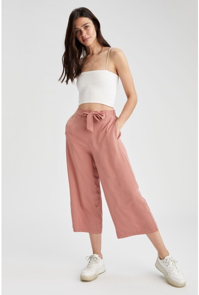 DeFacto Kuşak Detaylı Culotte Pantolon T2709AZ21SM