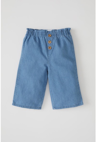 Defacto Kız Bebek Paperbag Pamuklu Jean Pantolon U6264A221SM