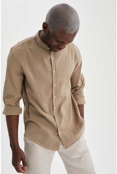DeFacto Modern Fit Hakim Yaka Uzun Kollu Gömlek U3427AZ21SM