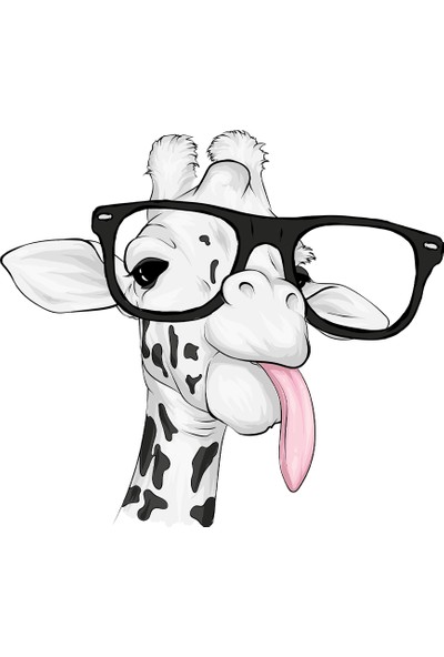 Art Pap Dörtgöz Zürafa Sticker