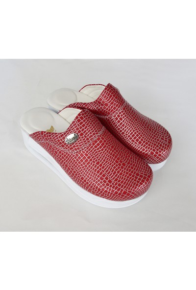 Nur Ortopedi Kırmızı Kapalı Airmax Kadın Sabo Terlik