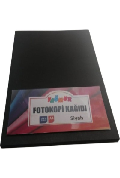 Yağmur A4 Renkli Fotokopi Kağıdı Siyah 100'LÜ Paket