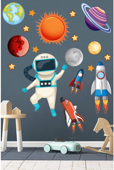 Amoris Astronot Uzay Mekiği Gezegenler ve Yıldızlar 29 Parça Duvar Sticker Amoris Astronot Uzay Mekiği Gezegenler ve Yıldızlar 29 Parça Duvar Sticker