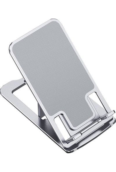 Juo Premium Alüminyum Ayarlanabilir Açılı Telefon Standı Gümüş