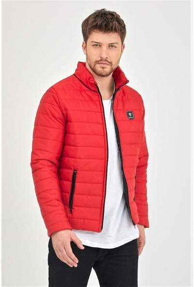 Keyifli Moda Erkek Kırmızı Slim Fit Şişme Mont Keyifli Moda Erkek Kırmızı Slim Fit Şişme Mont